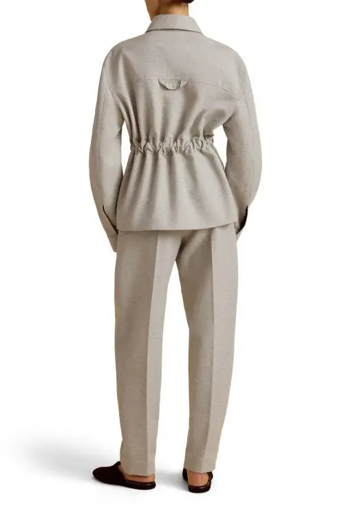 Marina Moscone Cotton-blend Belted Jacket - Perla