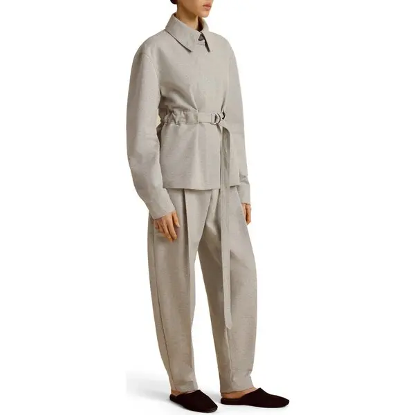 Marina Moscone Cotton-blend Belted Jacket - Perla