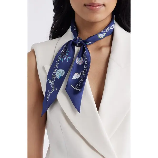 Echo Charmed Life Silk Ribbon Scarf - Navy