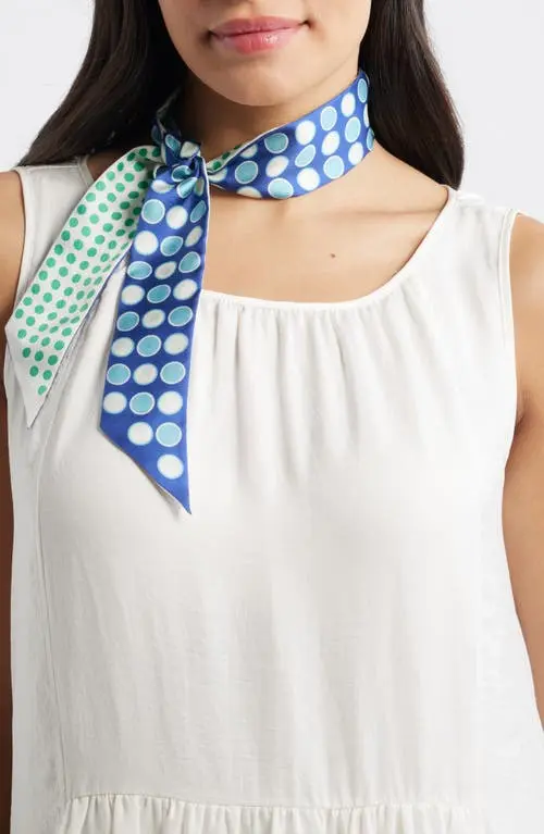 Echo Spot & Dot Silk Satin Ribbon Scarf - Ultramarine
