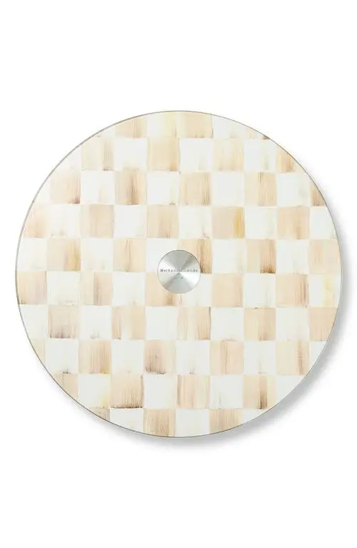 MACKENZIE-CHILDS Check Glass Lazy Susan - Mocha