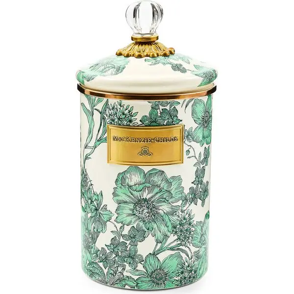 MACKENZIE-CHILDS English Garden Large Canister - Emerald