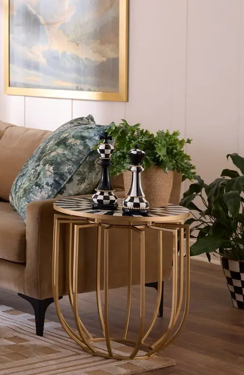 MACKENZIE-CHILDS Set Of 2 Courtly Chess Decor Pieces