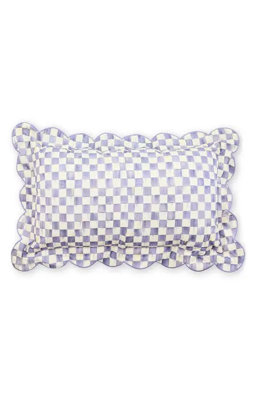 MACKENZIE-CHILDS Check Reversible Scallop Lumbar Pillow - Violet