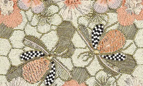 MACKENZIE-CHILDS Cherry Blossom Bee Beaded Table Runner