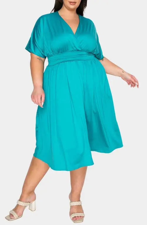 L I V D Cyra Empire Waist Midi Dress - Jade