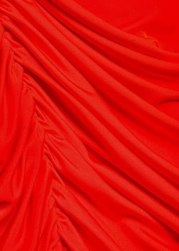THE NEW ARRIVALS ILKYAZ OZEL Khara Scarf-effect Stretch-jersey Mini Dress - Red