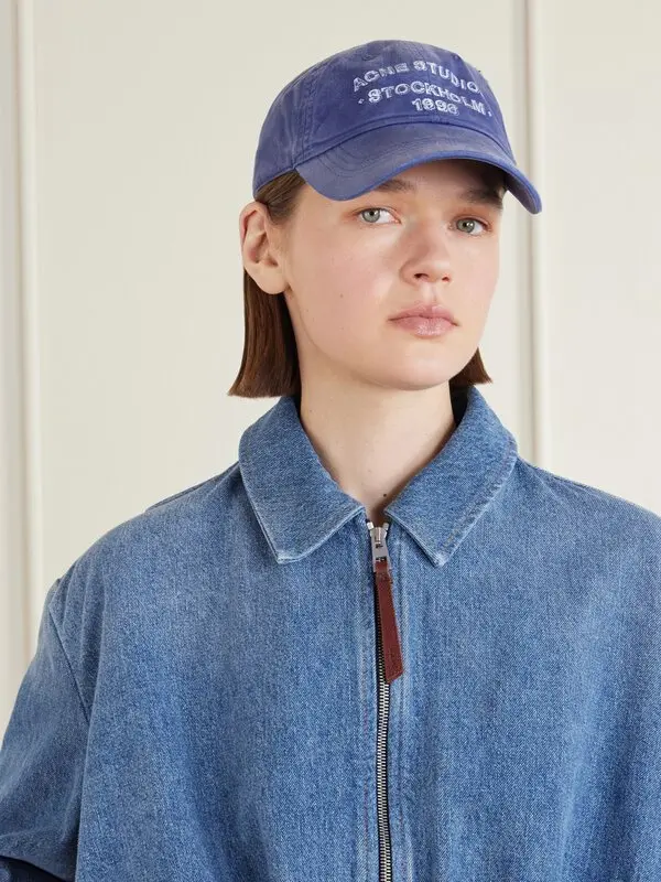 Acne Studios Cuddy Logo-print Cap - Blue