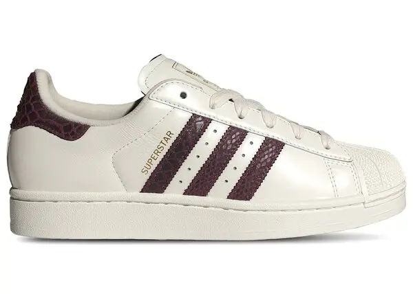 Adidas Superstar Ii Snakeskin Sneakers - Off White/maroon/gold Metallic