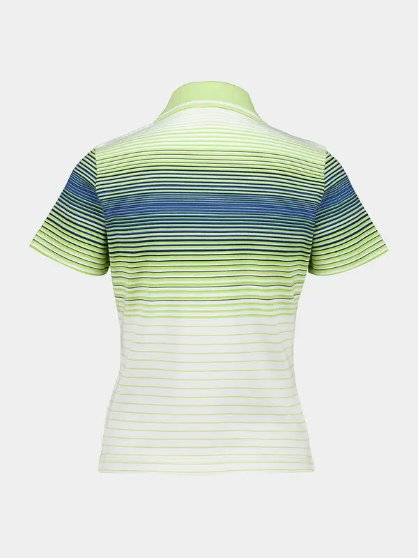 Casablanca Gradient Striped Slim Fit Polo Shirt - Green