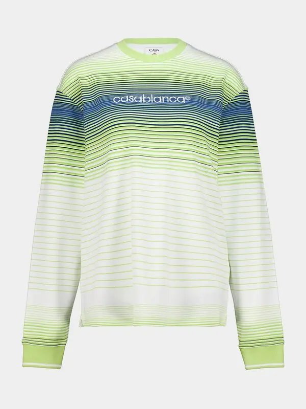 Casablanca Gradient Striped Long-sleeve Top - Green