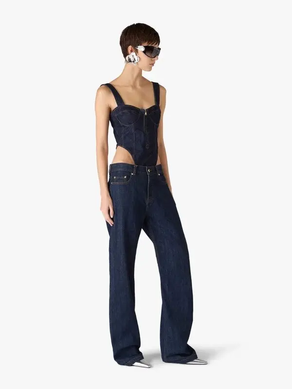 Casablanca Indigo Baggy Cotton Denim Jeans