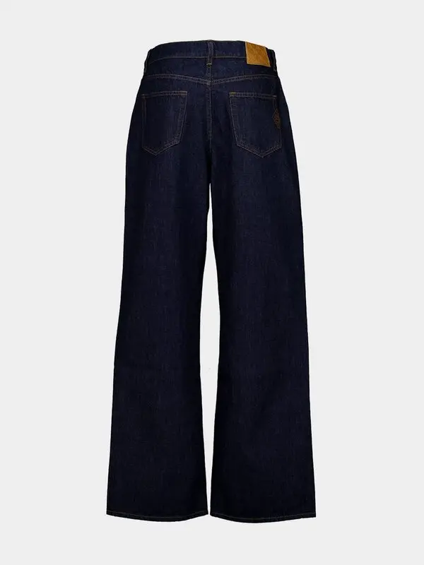 Casablanca Indigo Baggy Cotton Denim Jeans