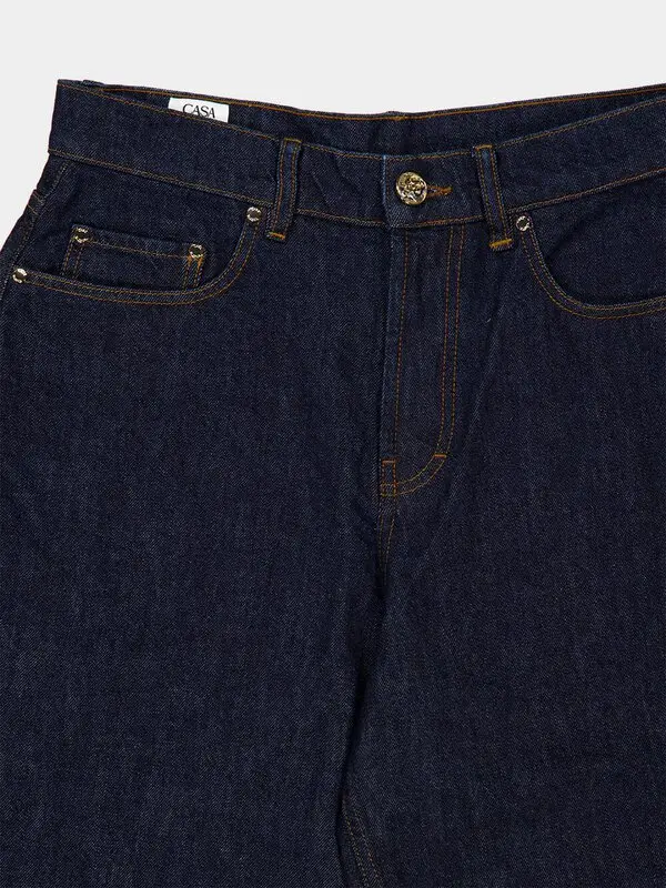 Casablanca Indigo Baggy Cotton Denim Jeans