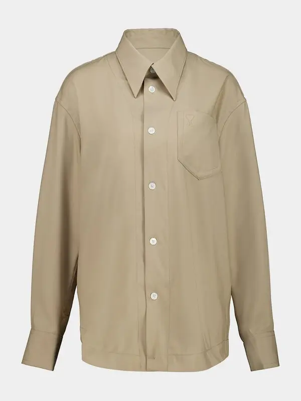 Ami De Coeur Wool Shirt - Beige