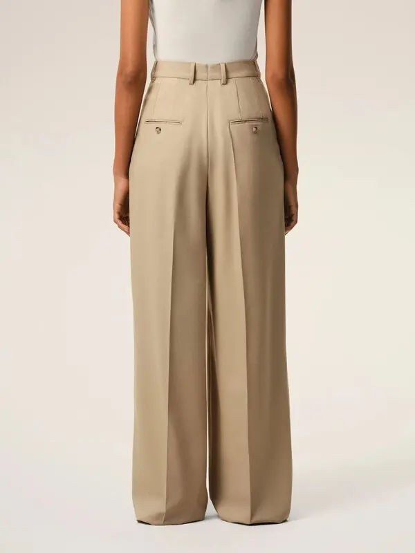 AMI Paris High-waist Wide-leg Wool Trousers