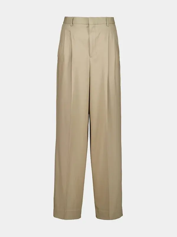 AMI Paris High-waist Wide-leg Wool Trousers