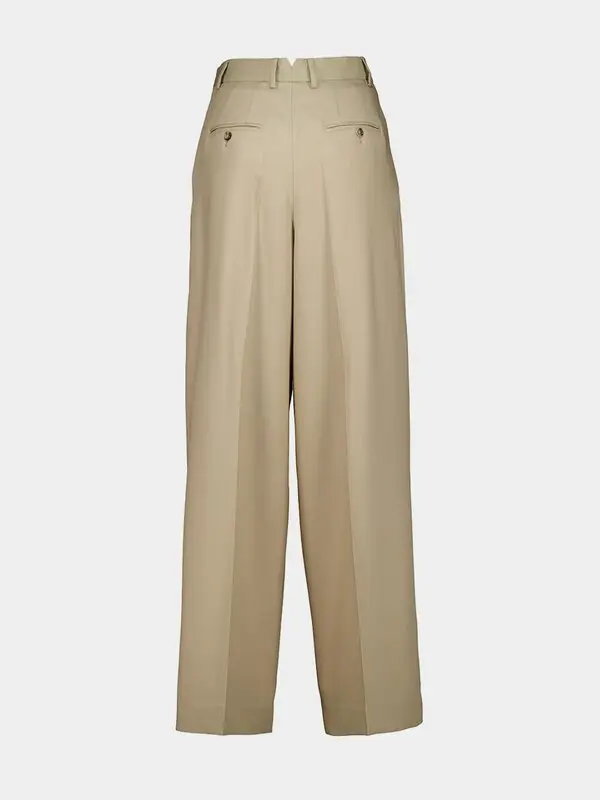 AMI Paris High-waist Wide-leg Wool Trousers