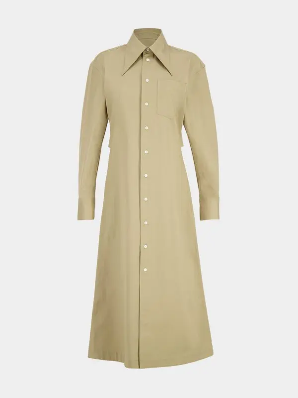 AMI Paris Cotton Fitted Shirt Dress