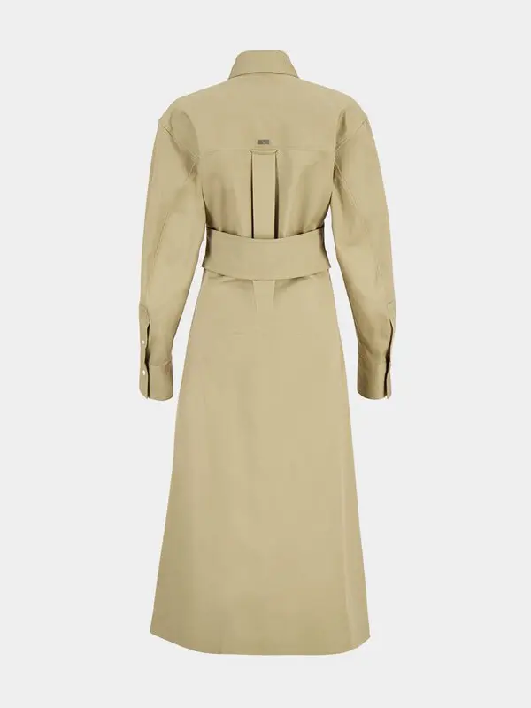 AMI Paris Cotton Fitted Shirt Dress
