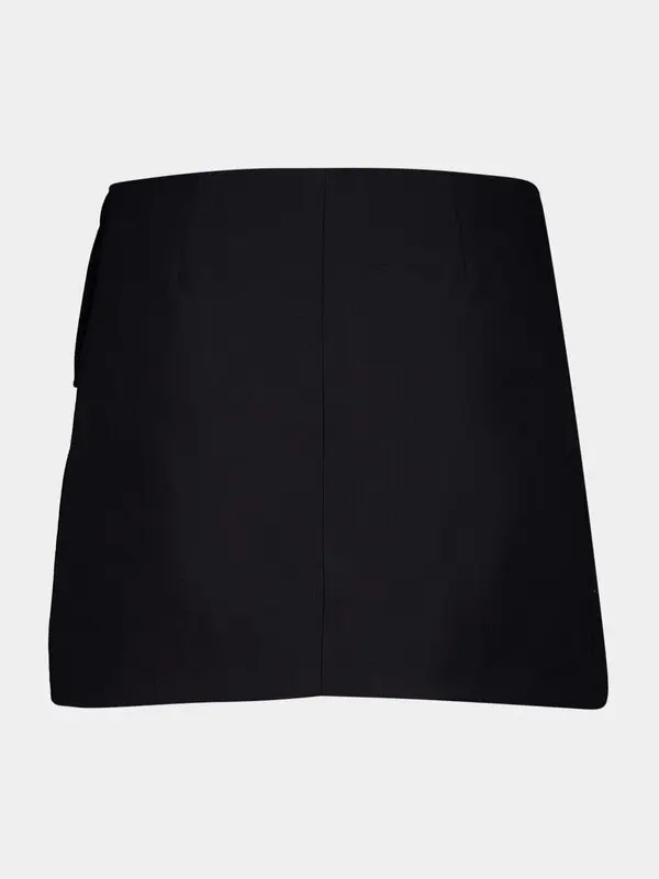 Ami Wool Buckle Mini Skirt - Black
