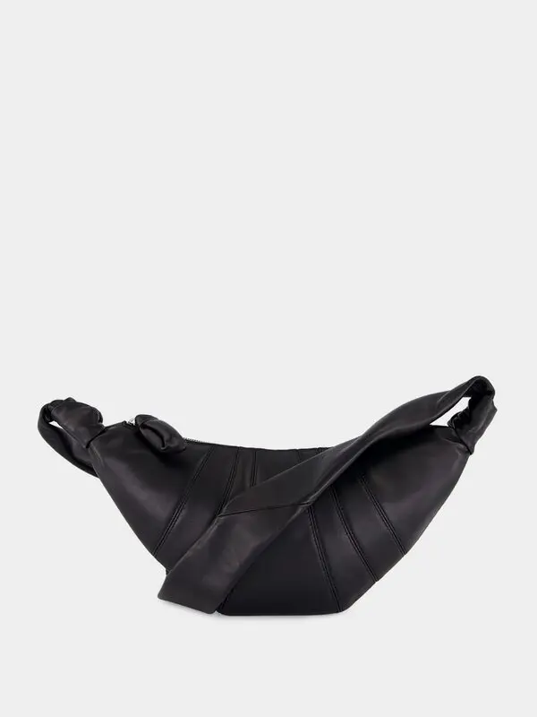 LEMAIRE Small Croissant Leather Bag - Black