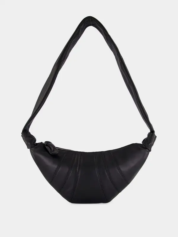 LEMAIRE Small Croissant Leather Bag - Black