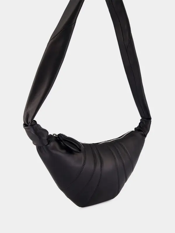 LEMAIRE Small Croissant Leather Bag - Black