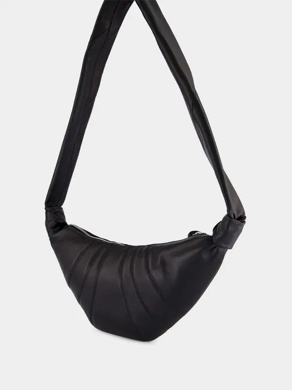 LEMAIRE Small Croissant Leather Bag - Black