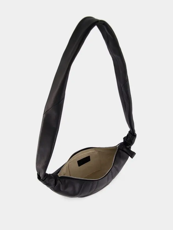 LEMAIRE Small Croissant Leather Bag - Black