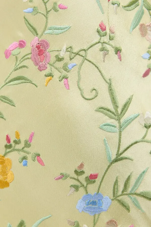 Rixo Dune Botanical Embroidery Gown