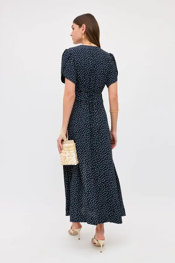 Rixo Novara Painted Spot Midi Dress