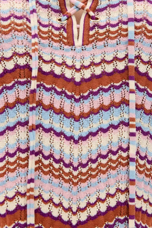 Rixo Brody Maria Chevron Knit Top - Multi