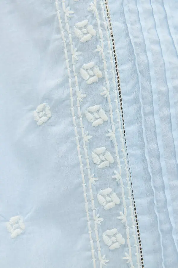 Rixo Edina Mira Embroidered Blouse - Blue