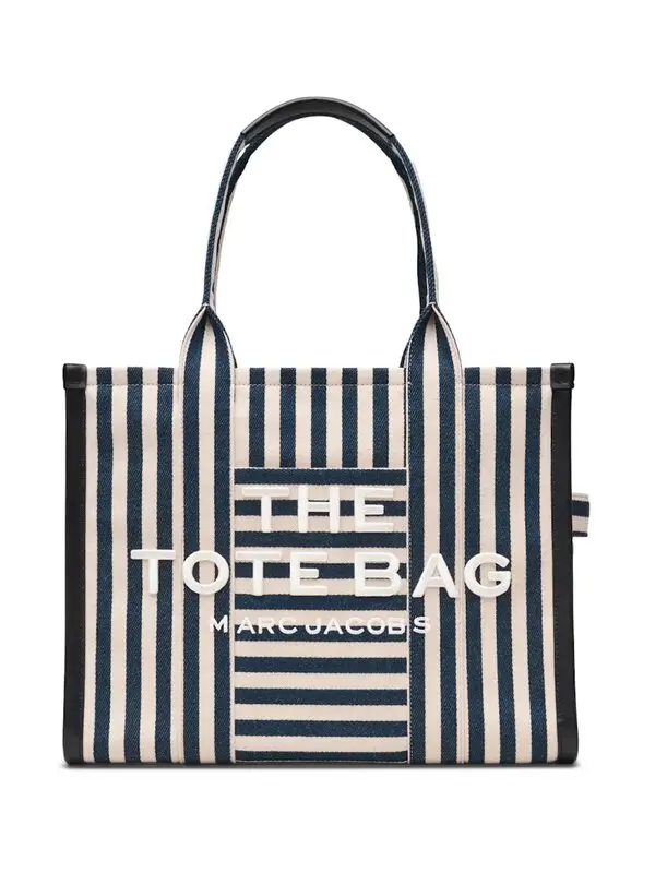 Marc Jacobs Stripe Canvas Large Tote Bag - Blueea