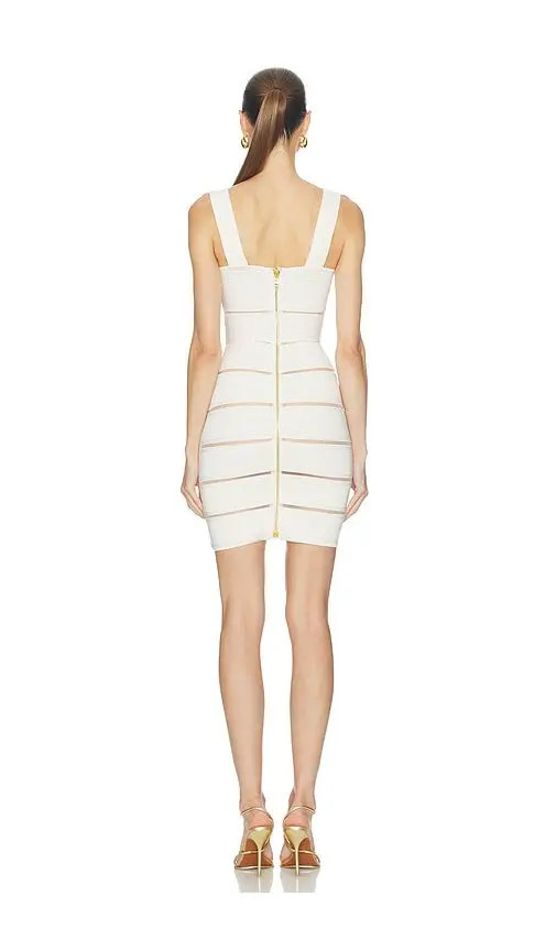 Balmain Glitter Stripes Viscose Knit Dress
