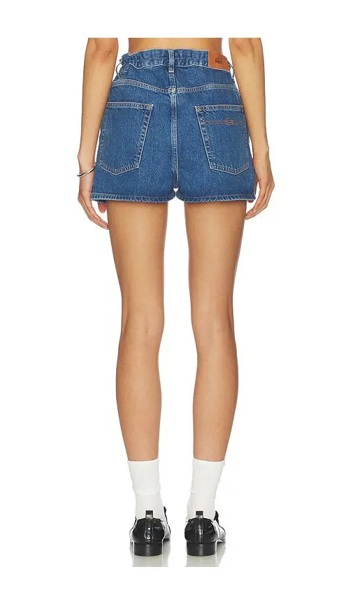 Lacoste Denim Shorts With Drawstring Detail - Blue