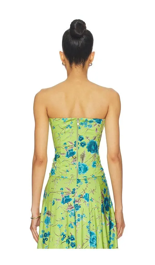 Miaou Libra Corset Floral Print Boned Bodice With Zip Closure