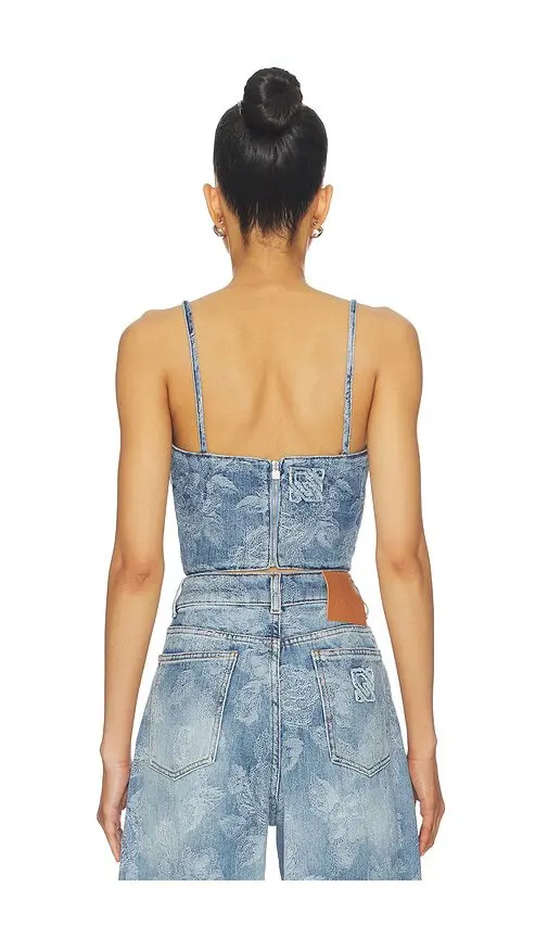 Giuseppe Di Morabito Denim Floral Applique Top