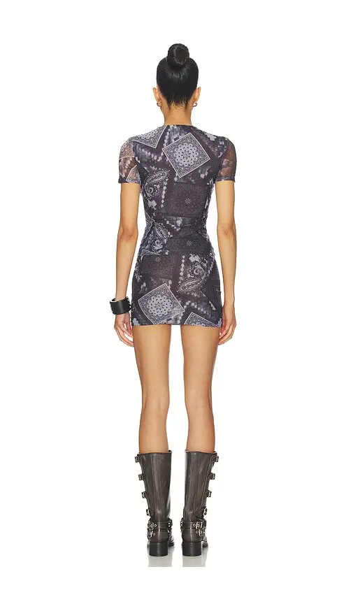 Superdown Mesh Print Mini Skirt Set