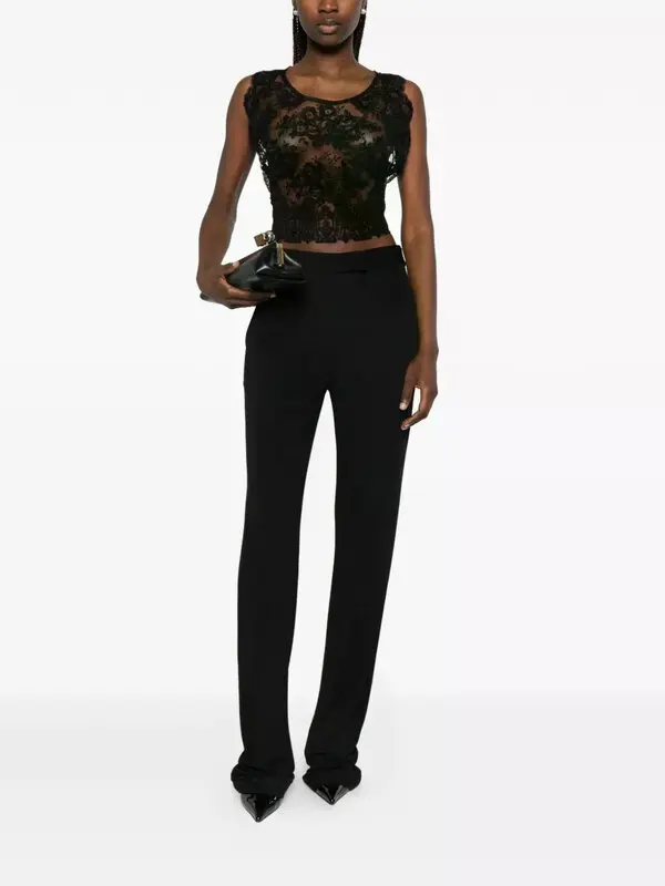 MAURIZIO BRASCHI Lace Tie-back Top