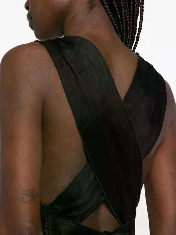 MAURIZIO BRASCHI Lace Tie-back Top