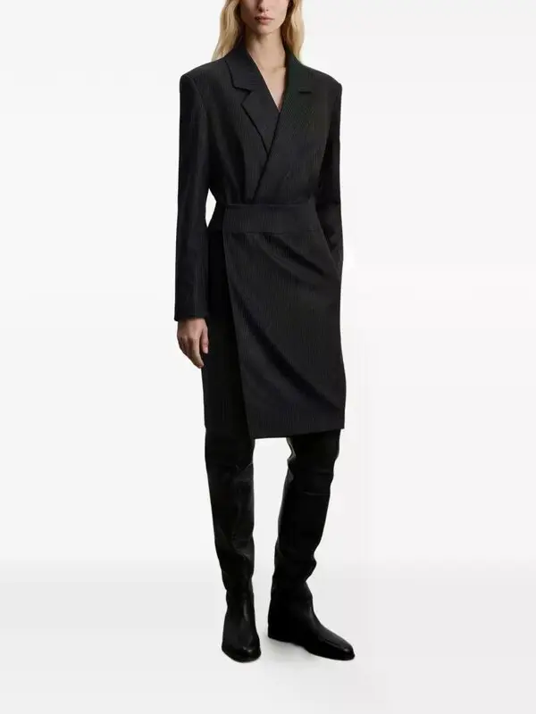 12 STOREEZ Pinstripe Blazer Midi Dress
