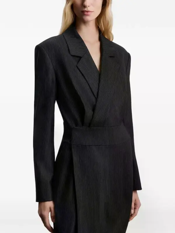 12 STOREEZ Pinstripe Blazer Midi Dress
