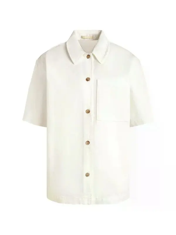 12 STOREEZ Bowling Denim Shirt - White