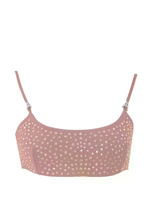 Patrizia Pepe Rhinestone-embellished Crop Top - Pink