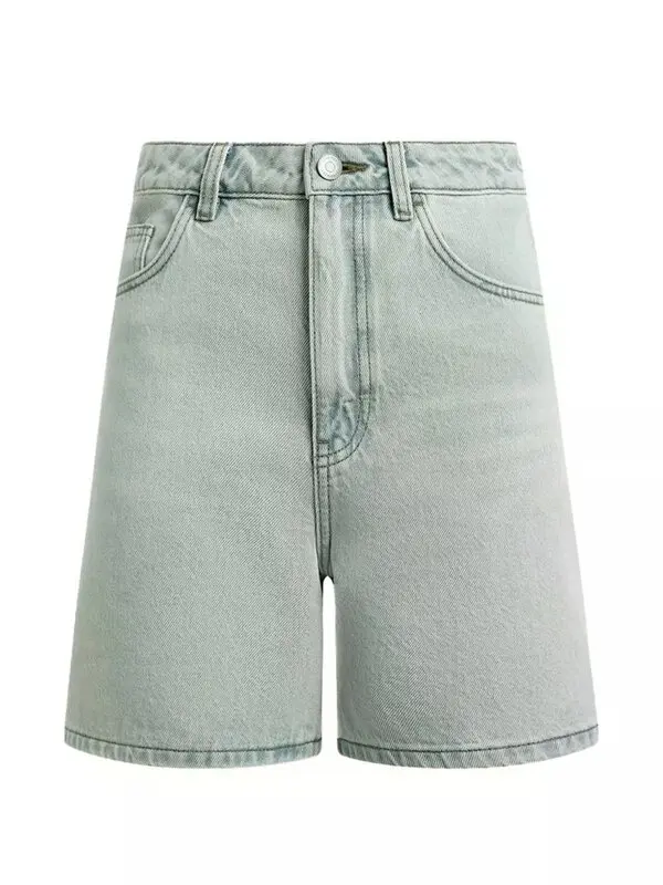 12 STOREEZ Flared Denim Shorts - Blue
