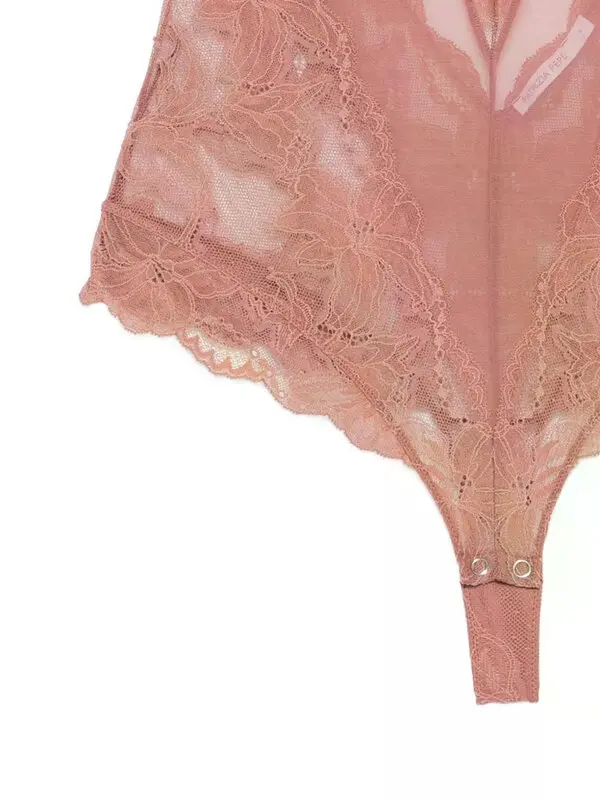 Patrizia Pepe Lace-paneled Mesh Bodysuit - Pink
