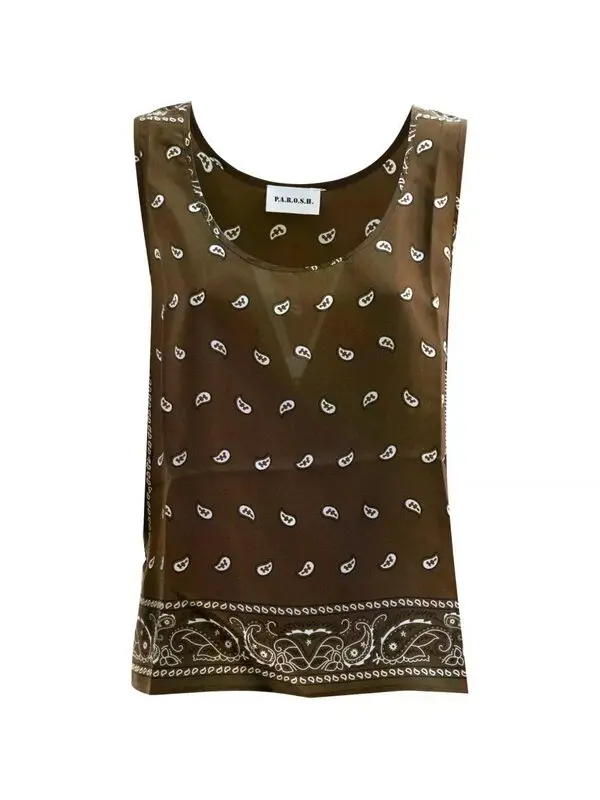 P.a.r.o.s.h Patterned Top - Brown