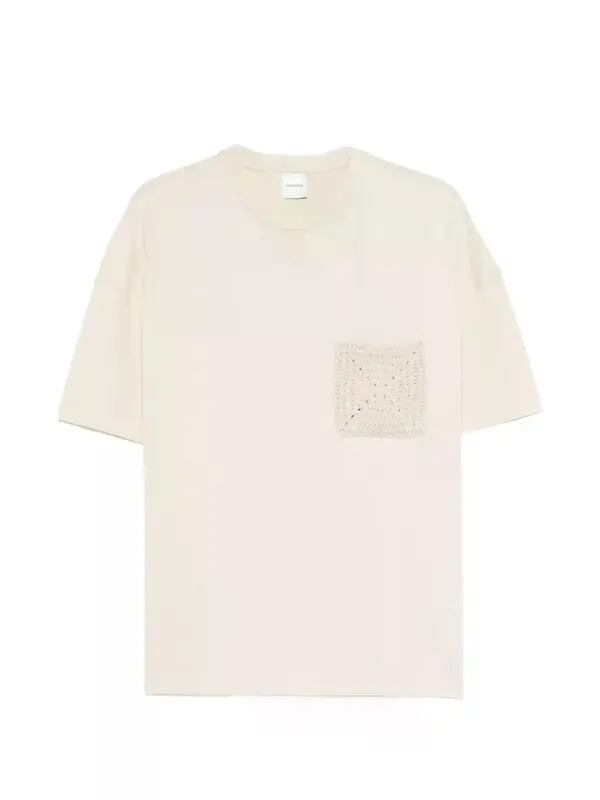 Nanushka Wren Origami Crochet-pocket T-shirt - Neutrals